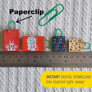 Miniature Christmas Gift Bag Template 8 Style Miniature Shopping Bag ...