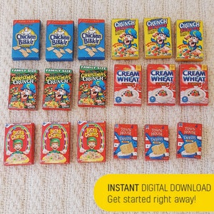 Miniature Food Snacks Box Set Template | 18 Pieces Mini Groceries ...