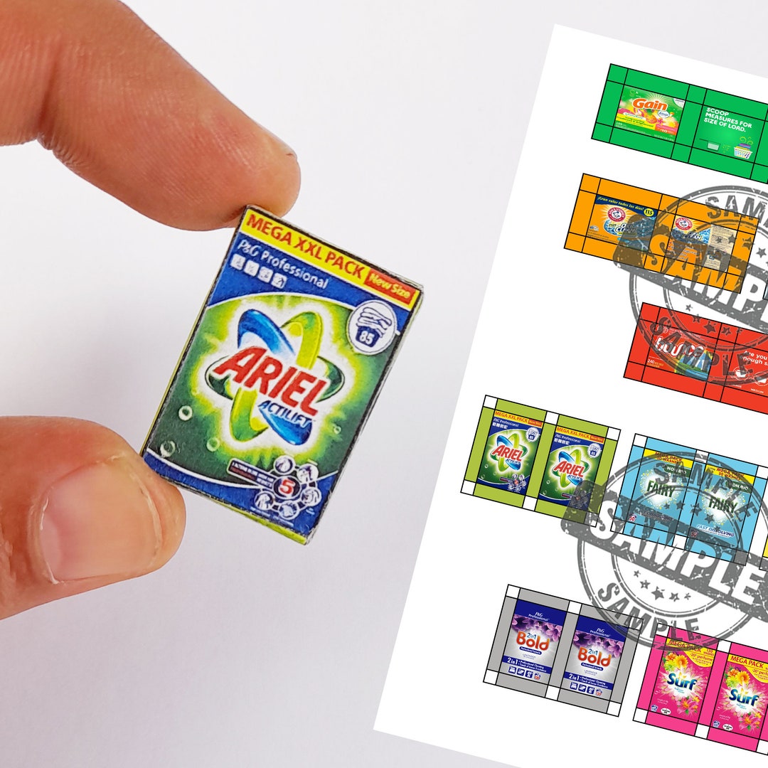 10 Style Miniatures Groceries & Detergent- 1/12 Dollhouse Miniatures ...