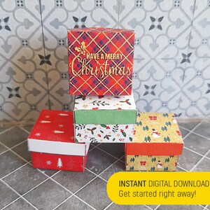 4 Style Miniature Christmas Gift Box Set PRINTABLE File DOWNLOAD ...