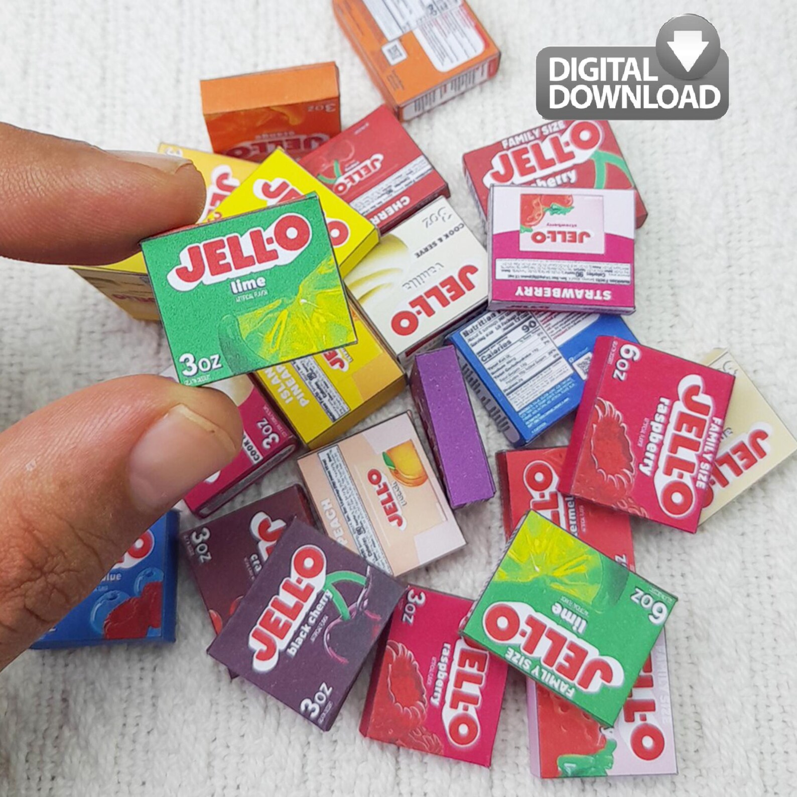 24 Piece Printable Miniature Jell-o Box Template | PRINTABLE File ...