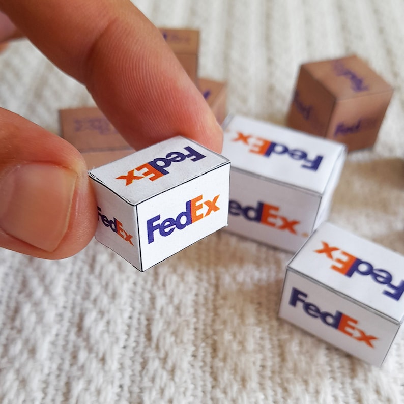 Miniature Fedex Box Template - 9 Mini Fedex Ground Box Dollhouse Item ...