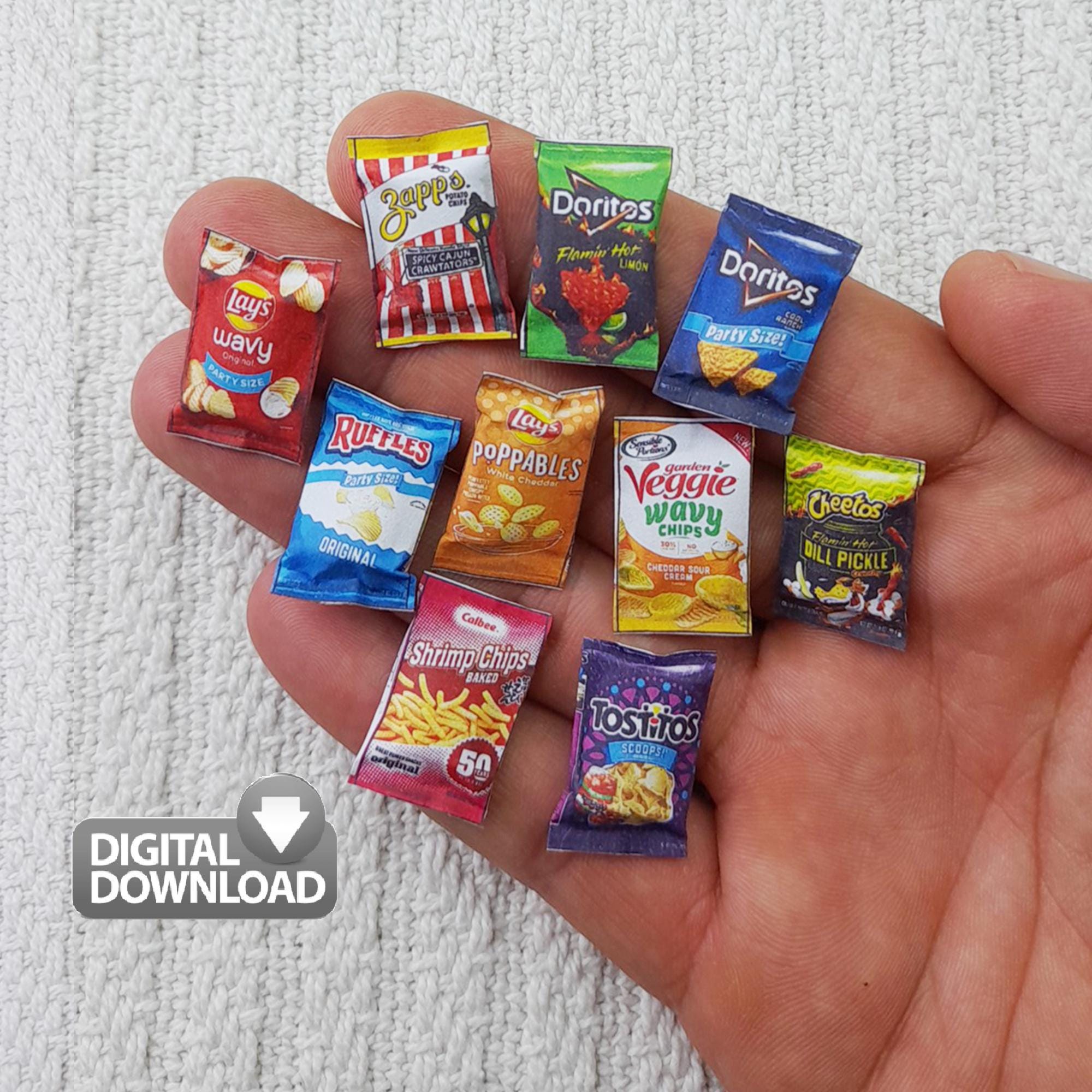 32 Style DIY Miniature Chips Bags Digital Template – Printable Snack ...