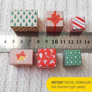 Mini Christmas Gift Box Set 6 Style Miniature Christmas Gift Box ...