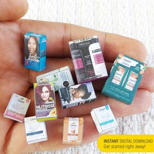 14 Miniature Skincare & Haircare Beauty Set Template - Printable ...