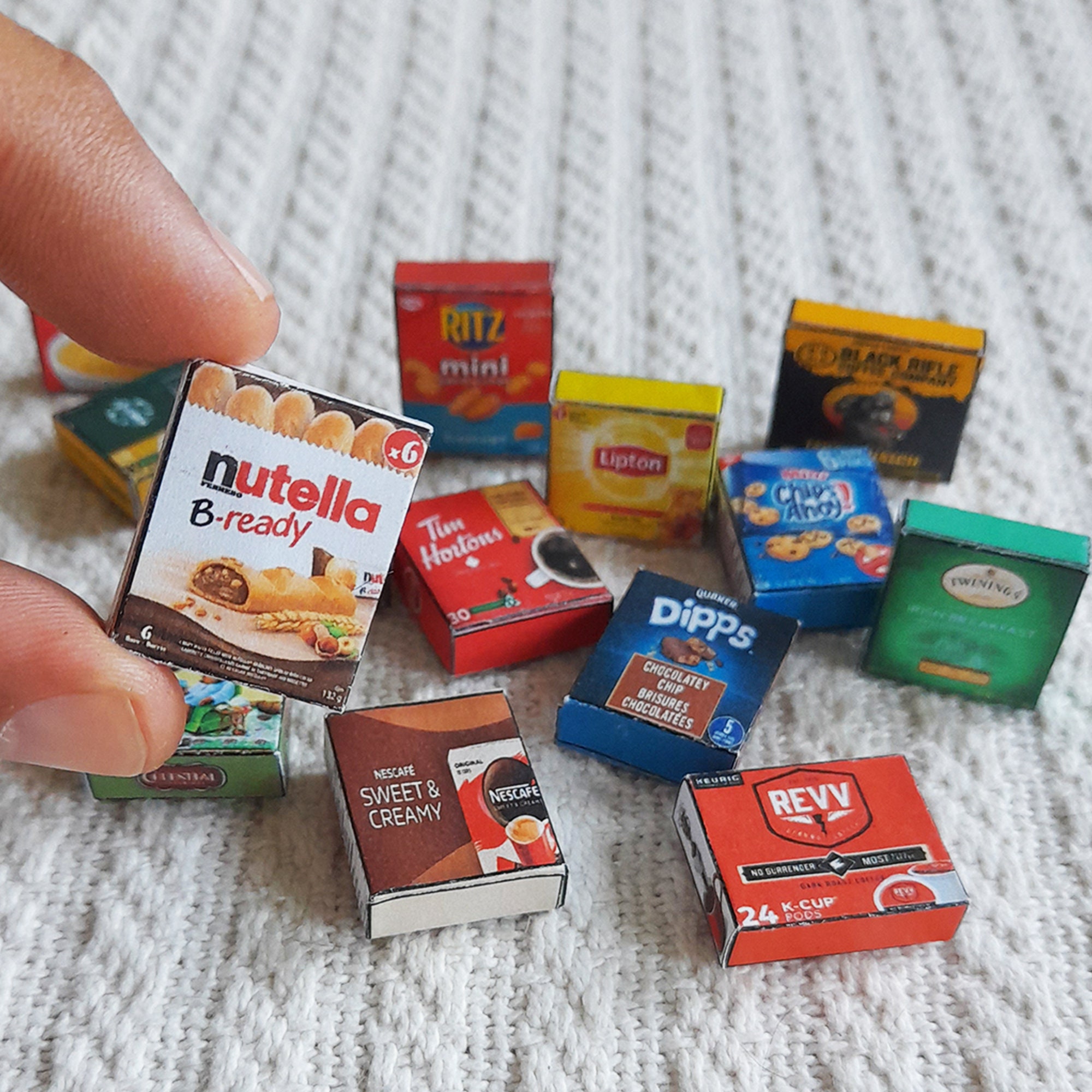 14 Style Miniatures Groceries Coffee / Cookie Templates Mini Food Box ...