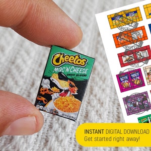 30 Style Miniatures Groceries Snack / Biscuit Templates Mini Food Box ...