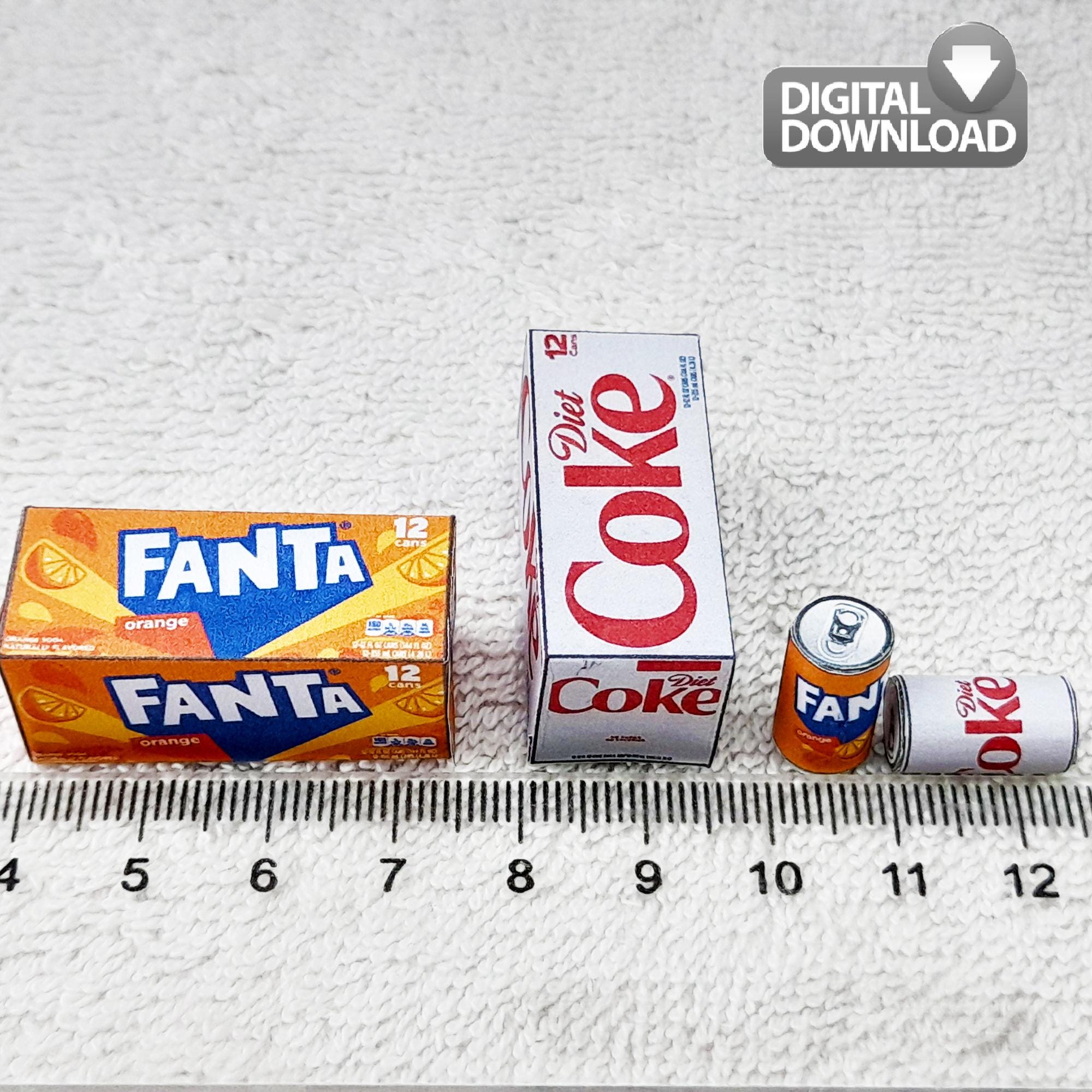 Miniature Fanta & Diet Coke Cans Template | Digital Download Drink Box ...