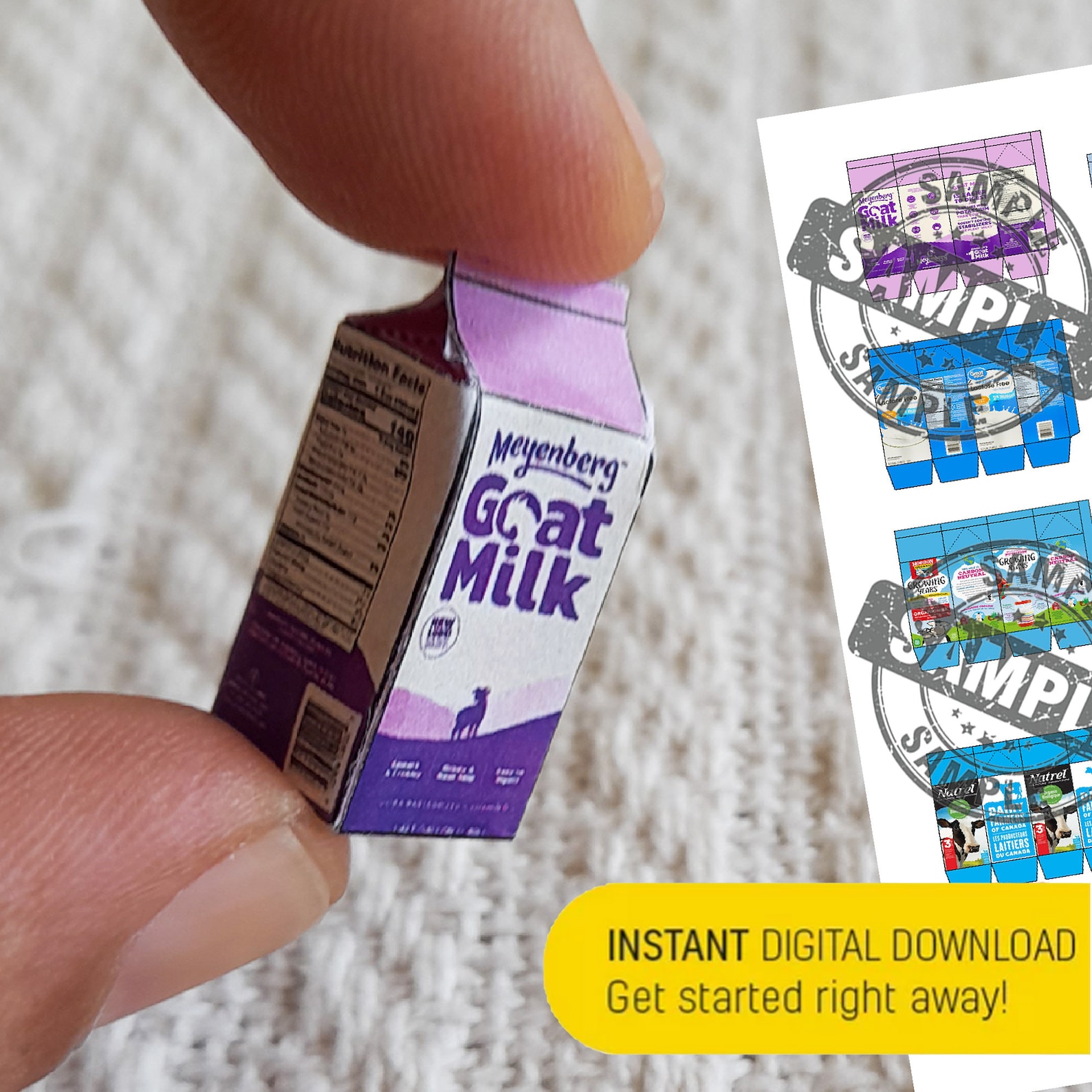 8 Style Miniature Milk Box Templates PRINTABLE File DOWNLOAD Digital ...