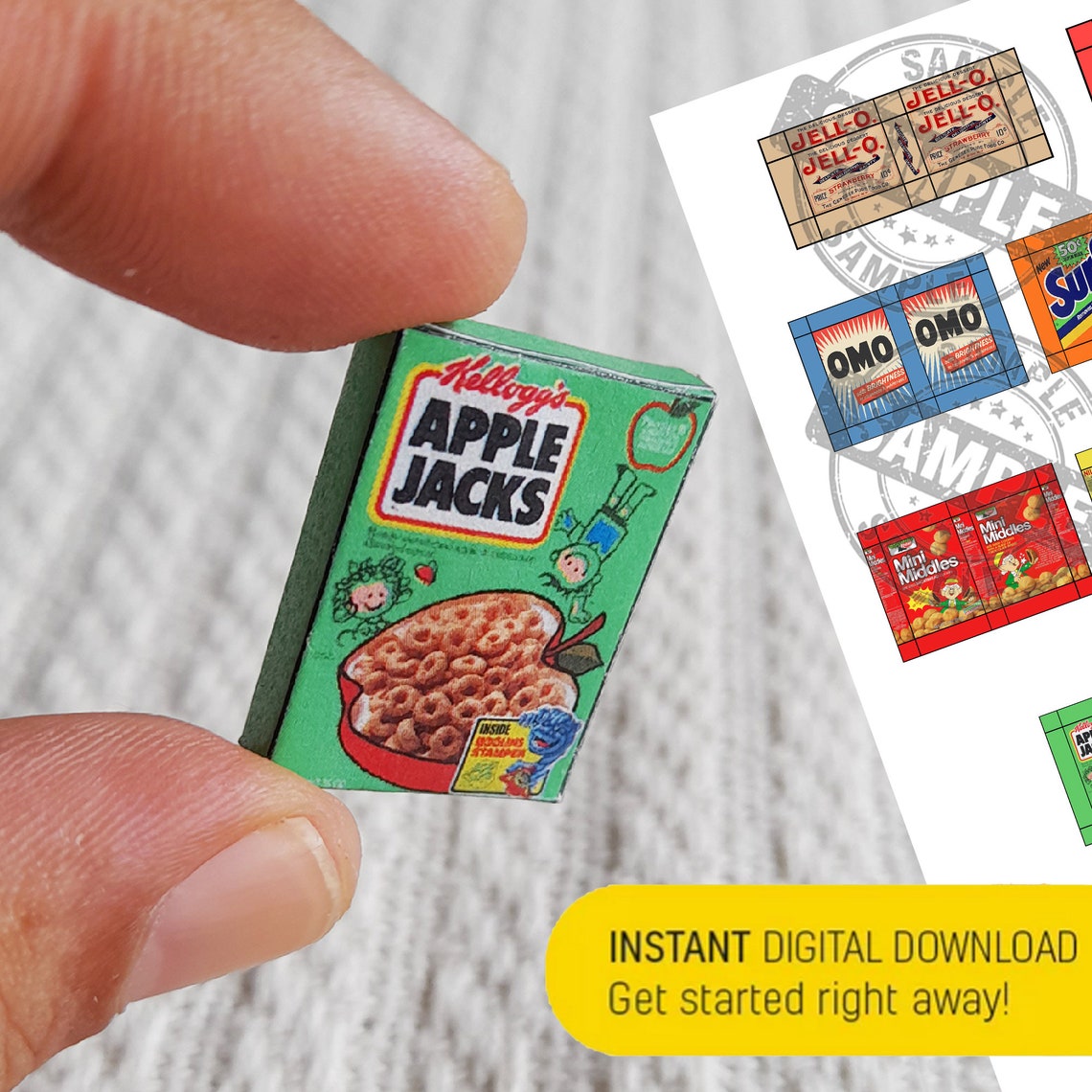 10 Style Miniature Vintage Detergent & Food Box Template - Etsy