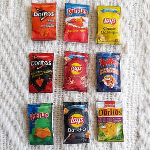 9 Style Printable Miniature Chips Packaging DIY Miniatures Potato Chips ...
