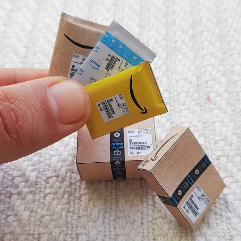 Mini AMAZON Box & Envelope Set Template 6 Pieces Amazon Box PRINTABLE Packages File DOWNLOAD ...