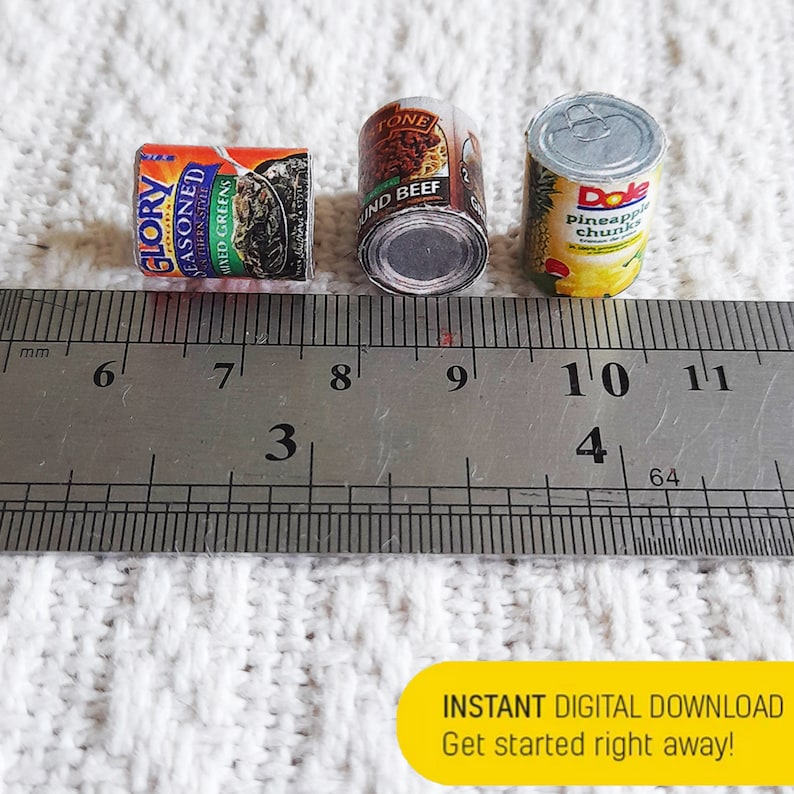 Miniature 14 Food Cans Mixed Templates Groceries - Etsy