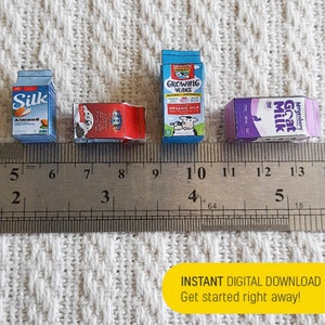 8 Style Miniature Milk Box Templates PRINTABLE File DOWNLOAD Digital ...