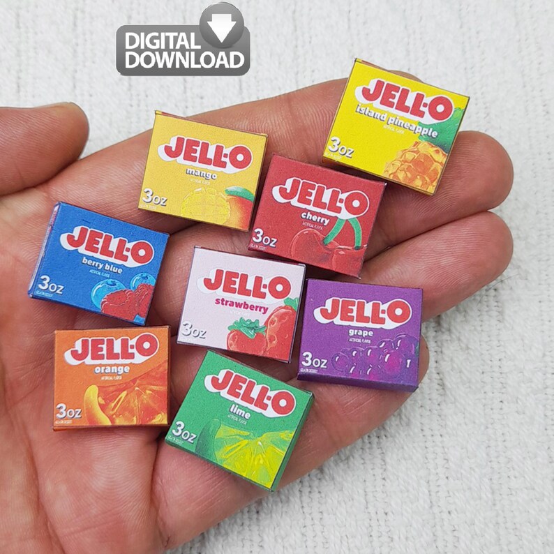24 Piece Printable Miniature Jell-o Box Template | PRINTABLE File ...