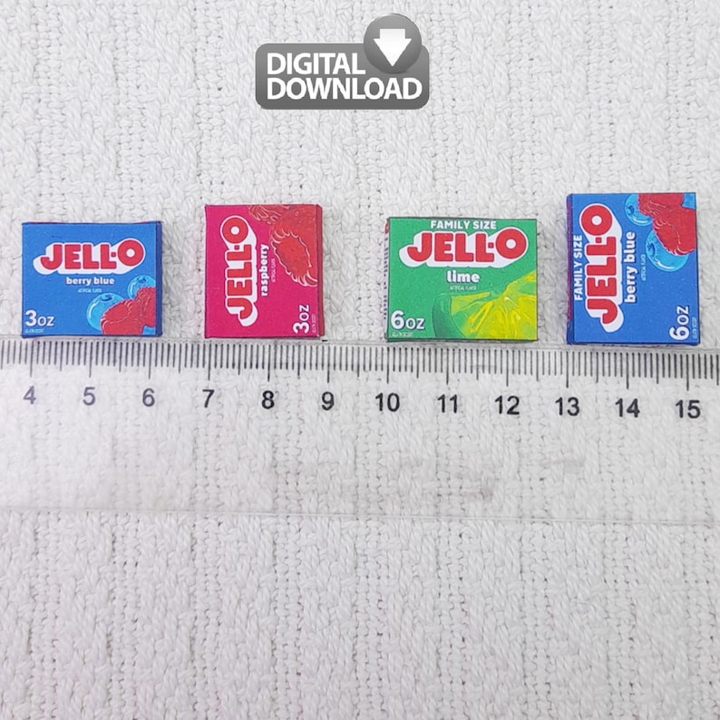 24 Piece Printable Miniature Jell-o Box Template | PRINTABLE File ...