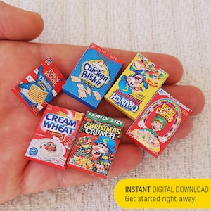 Miniature Food Snacks Box Set Template | 18 Pieces Mini Groceries ...