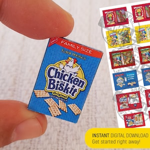 Miniature Food Snacks Box Set Template | 18 Pieces Mini Groceries ...