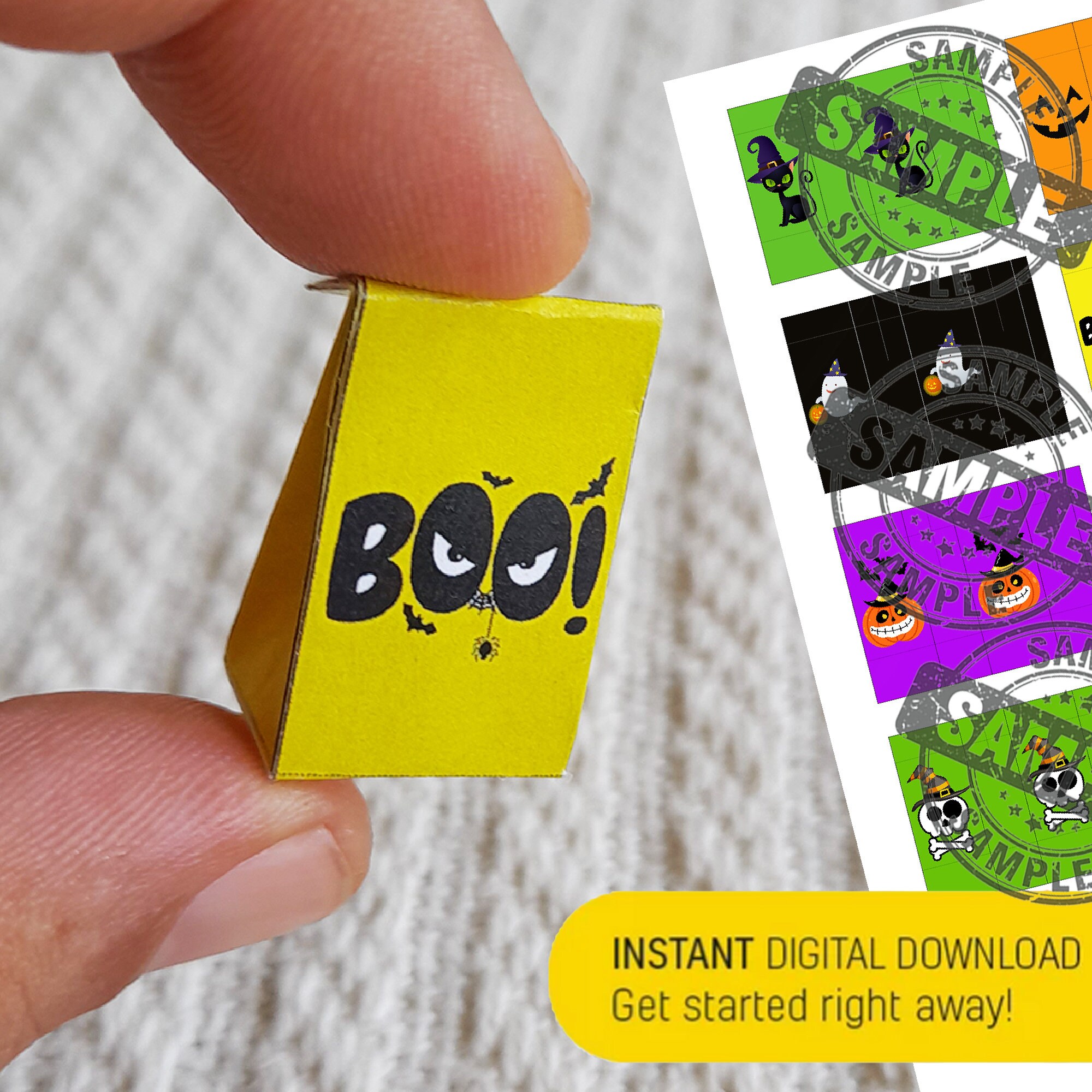 8 Style Miniature Paper Bag Mini Halloween Gitf Paper Bags PRINTABLE ...