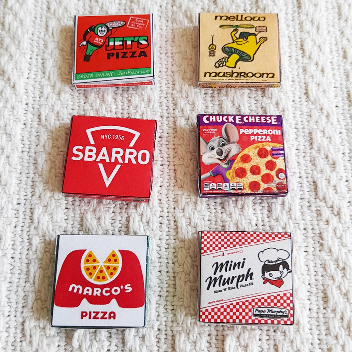 Miniature Pizza Box Template / 6 Style Miniature Pizza Box - Etsy