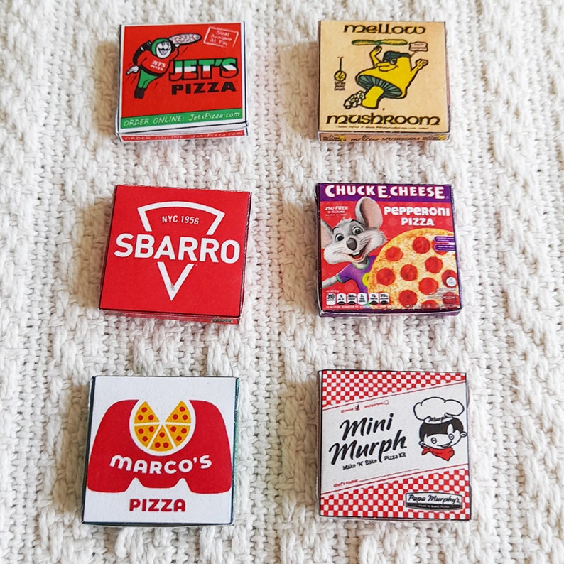 Miniature Pizza Box Template / 6 Style Miniature Pizza Box - Etsy