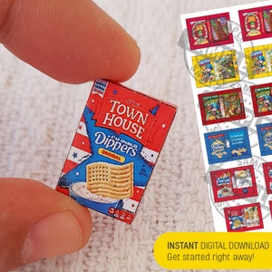 Miniature Food Snacks Box Set Template | 18 Pieces Mini Groceries ...