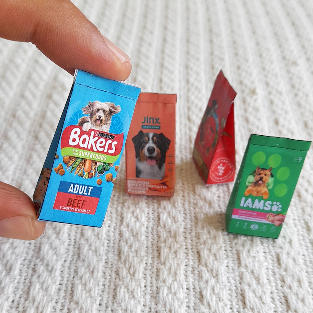 8 Style Miniature Dog Food & Biscuit Box Templates Digital Printabile ...