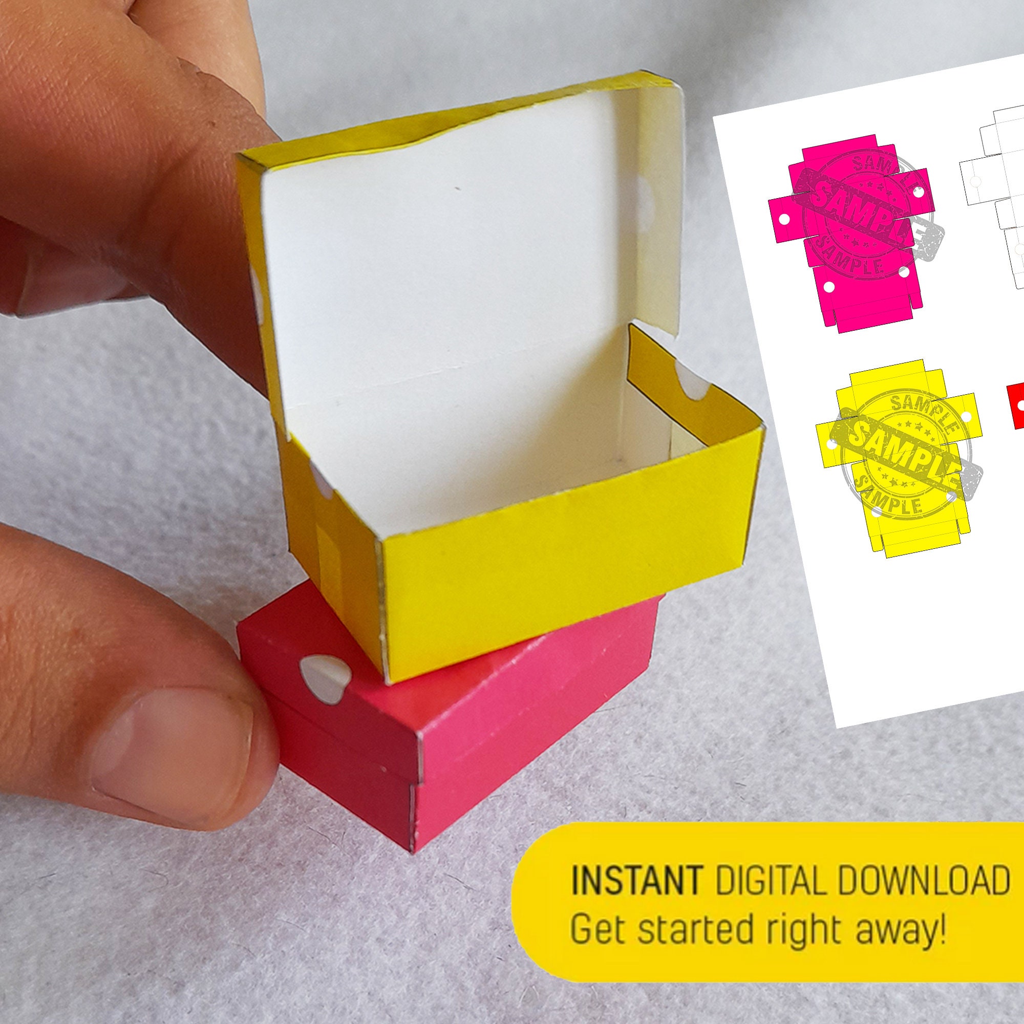 Mini Shoe Box Templates || Miniature 4 Different Colour Shoe Box ...