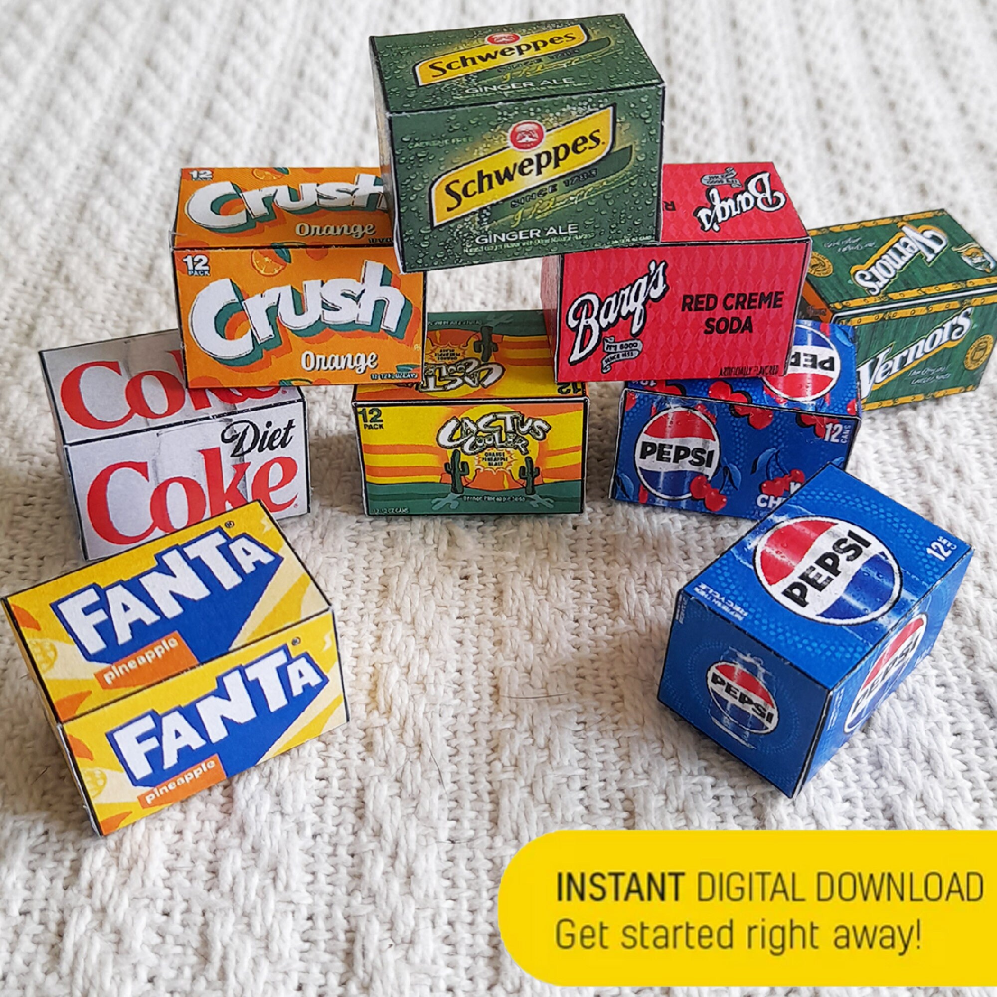 9 Style Miniature Groceries Soda Juice & Drink Boxes Digital Printabile ...