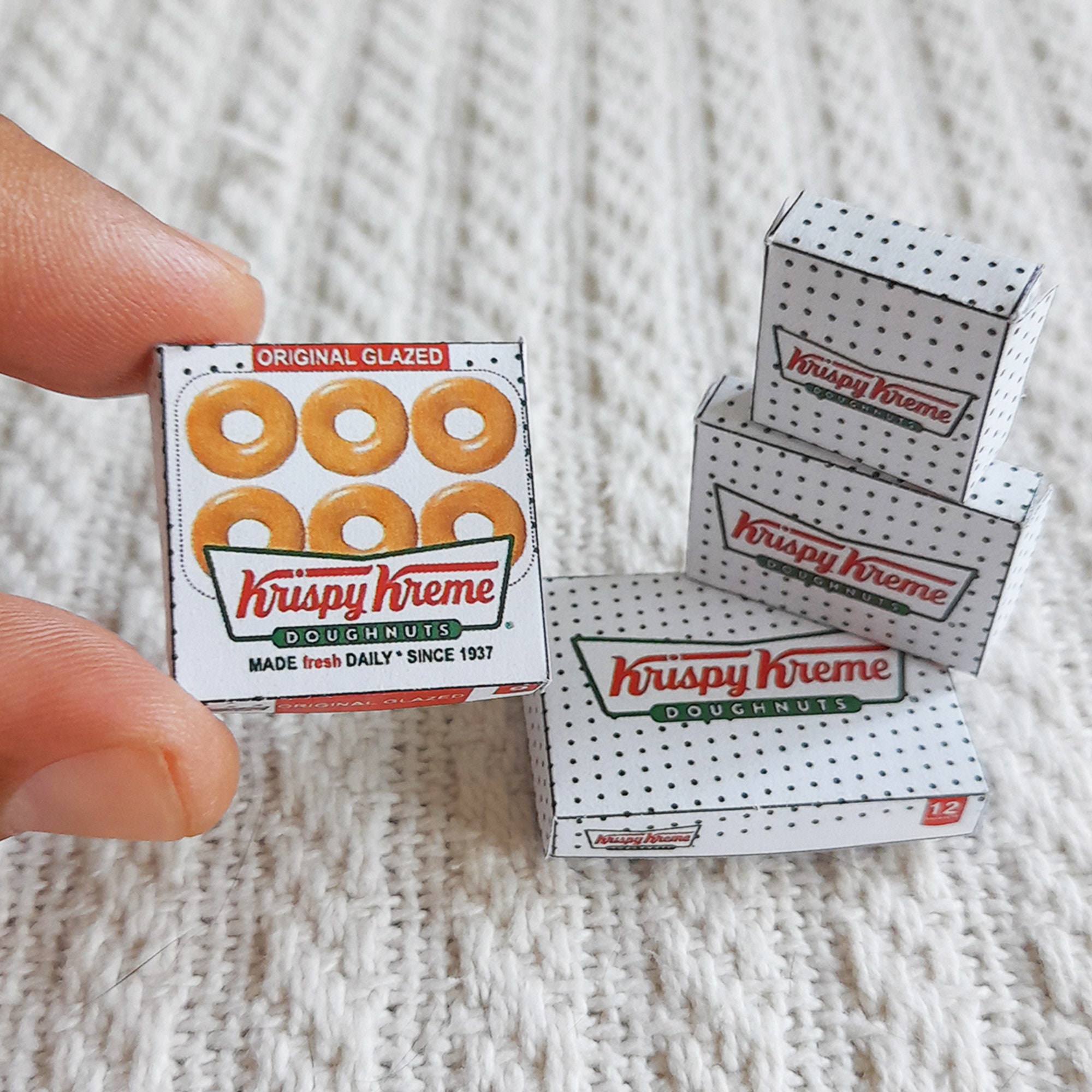 4 Style Miniature Donut Box Template Mini Food Donut Boxes and Donuts ...