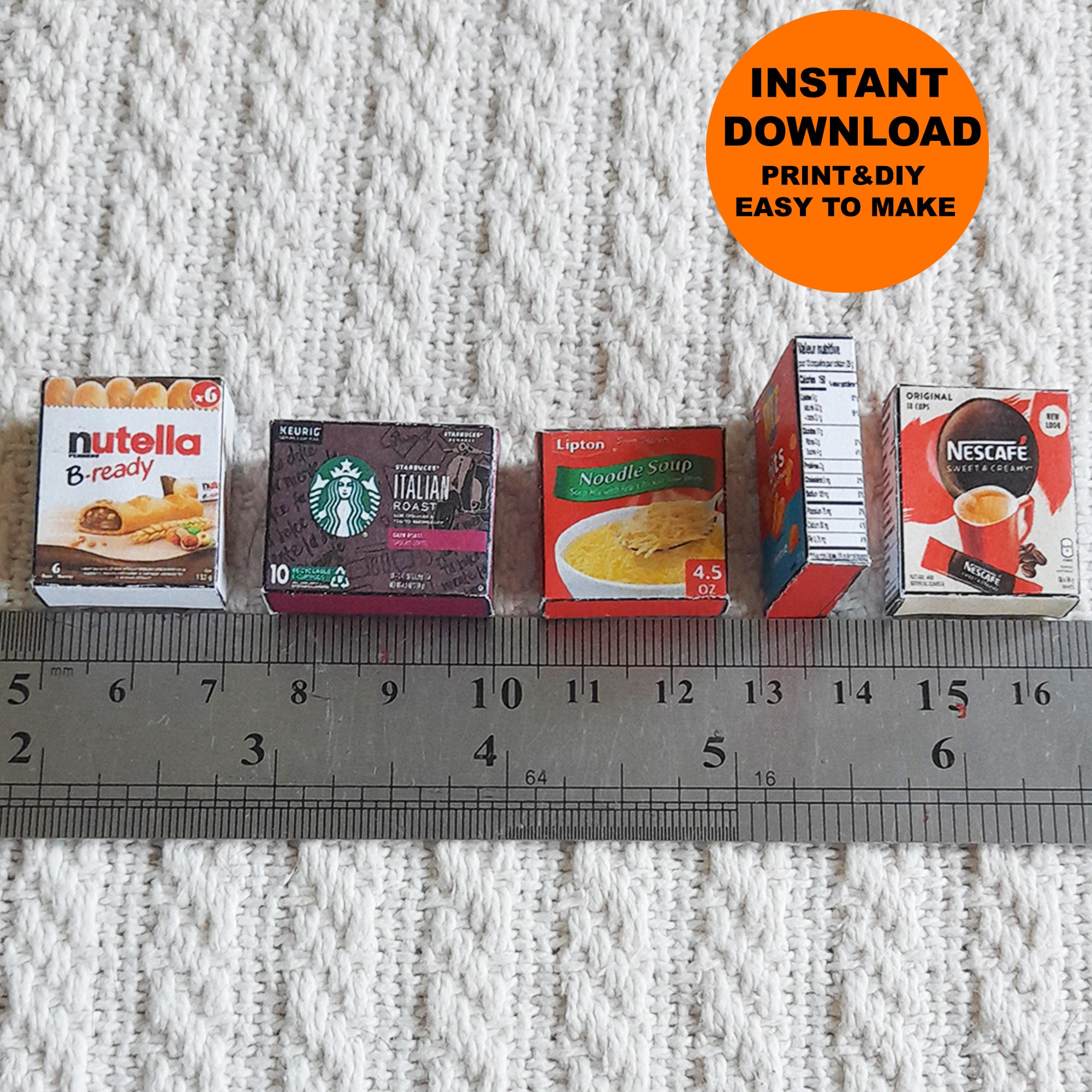 14 Style Miniatures Groceries Coffee / Cookie Templates Mini Food Box ...