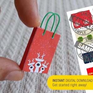 Miniature Christmas Gift Bag Template 8 Style Miniature Shopping Bag ...