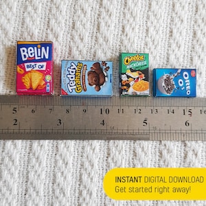 30 Style Miniatures Groceries Snack / Biscuit Templates Mini Food Box ...