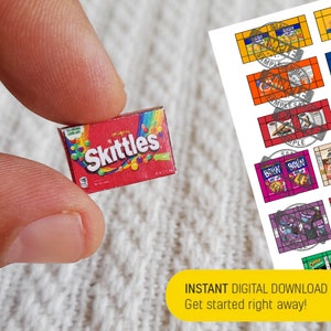 30 Style Miniatures Groceries Snack / Biscuit Templates Mini Food Box ...