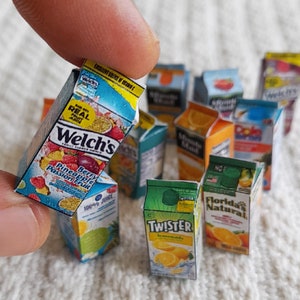 12 Style Miniature Juice Drink Box - PRINTABLE File DOWNLOAD Digital ...