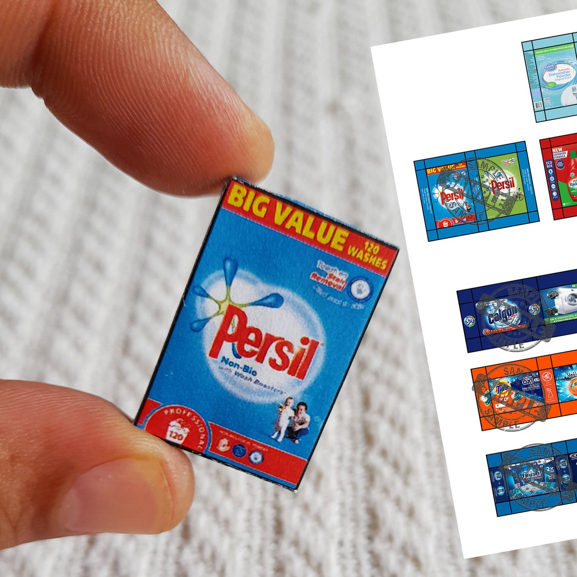 9 Style Miniature Detergent & Laundry Detergent Box Templates Digital ...