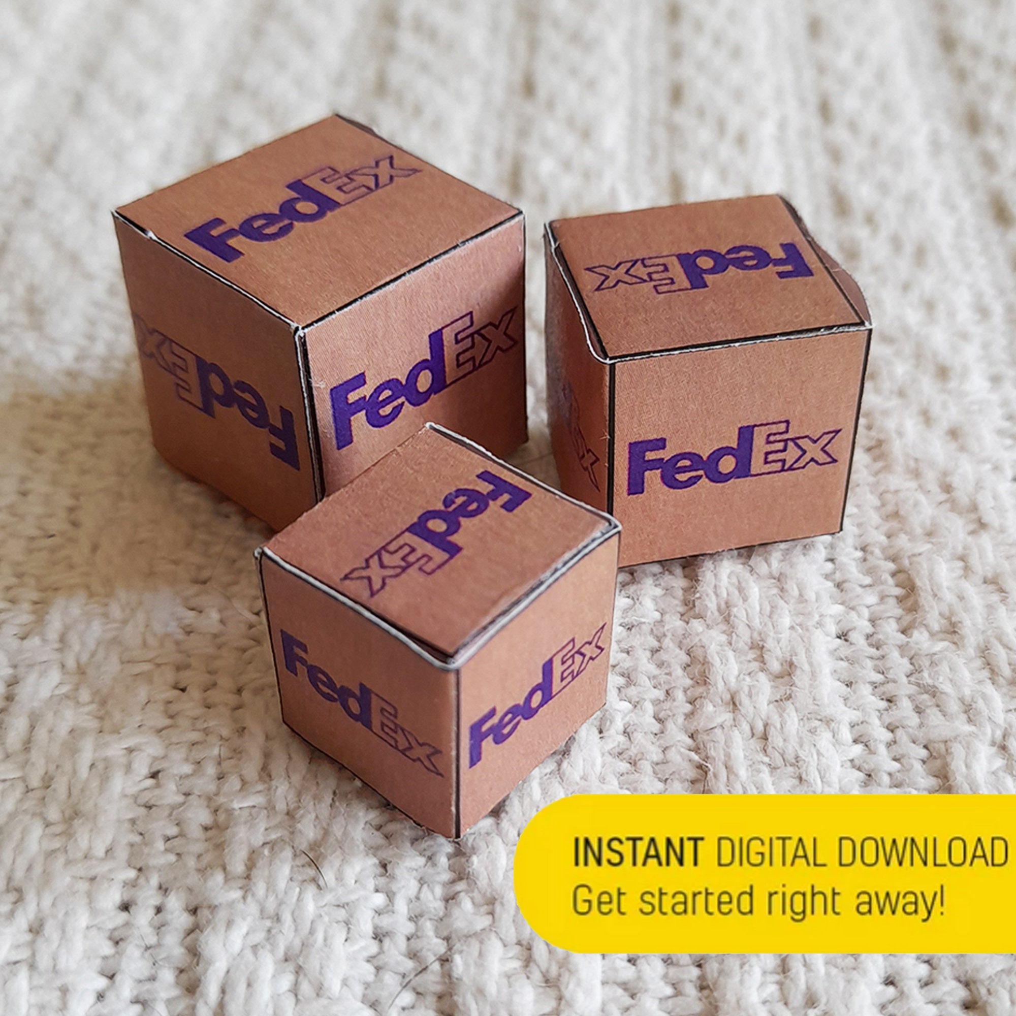 Miniature Fedex Box Template - 9 Mini Fedex Ground Box Dollhouse Item ...