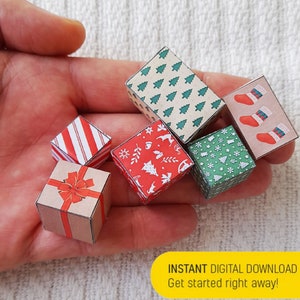 Mini Christmas Gift Box Set 6 Style Miniature Christmas Gift Box ...
