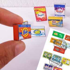 10 Style Miniatures Groceries & Detergent- 1/12 Dollhouse Miniatures ...