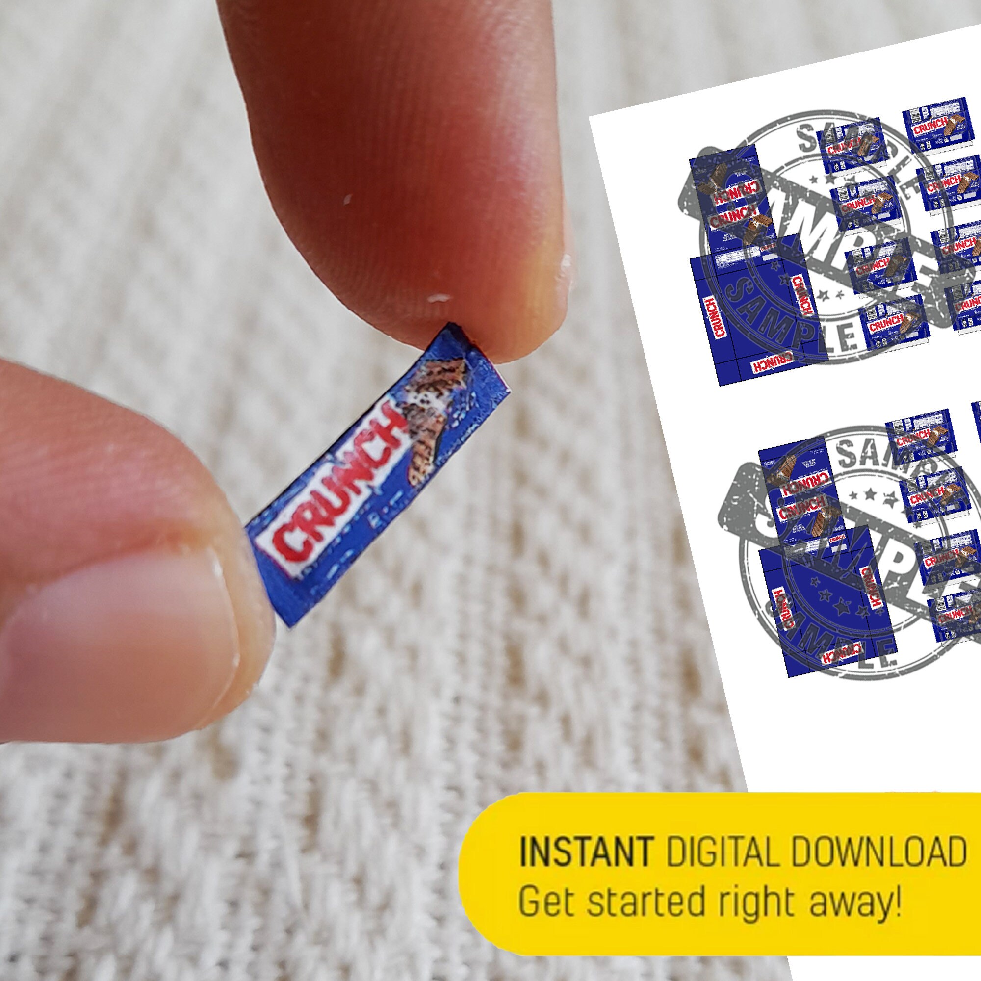 Miniature Choco Candy Bar Template Printable Miniature Snack & Candy ...