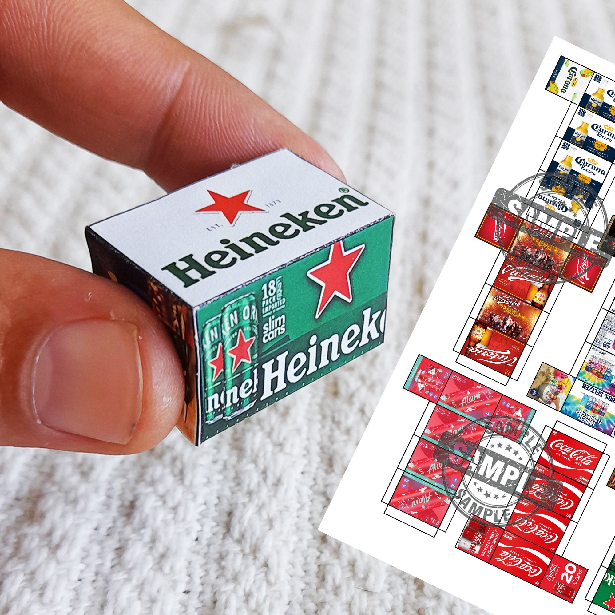 9 Style Miniature Groceries Beer & Drink Boxes Digital Printabile Files ...