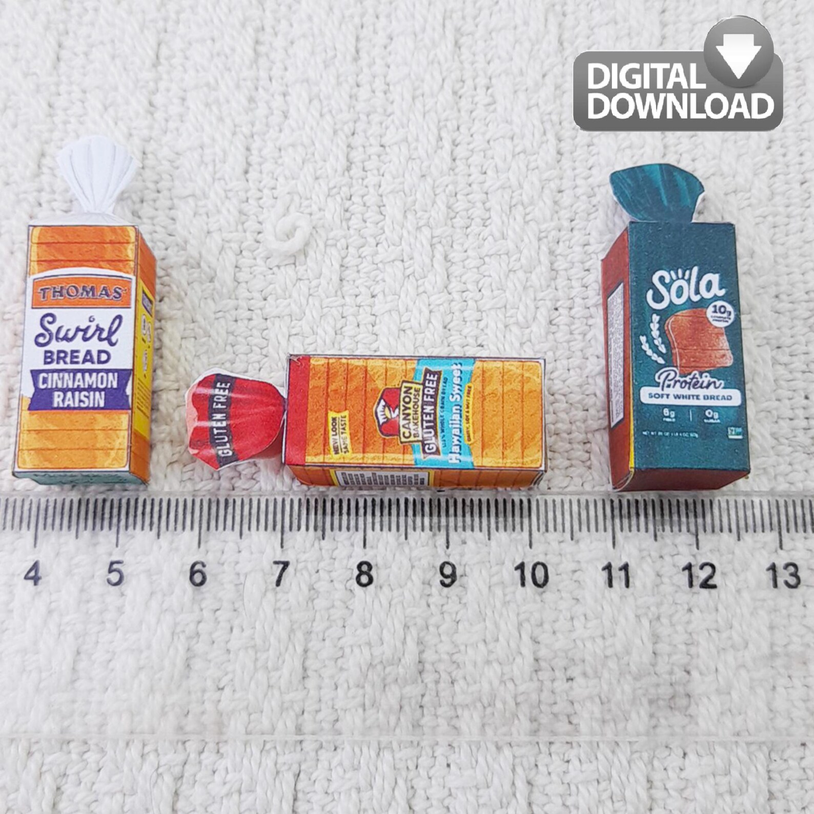 9 Style Mini Bread Pirntable Miniature Templates & Miniature Bread ...