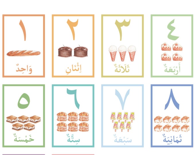 Arabic Number Words 1-10 Educational Flashcards - Learn, Play, and ...
