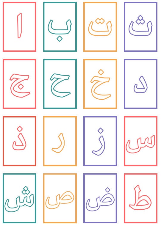 Arabic Alphabet Flashcards Printable PDF Huruf Hijaiyyah Complete 30 ...