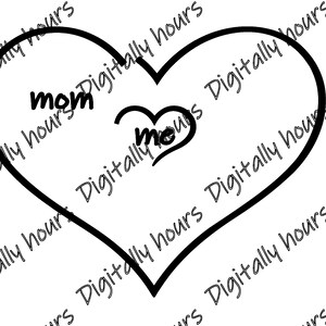 Heart Outline PNG Mom Heart Outline DIGITAL DOWNLOAD Black Heart White ...