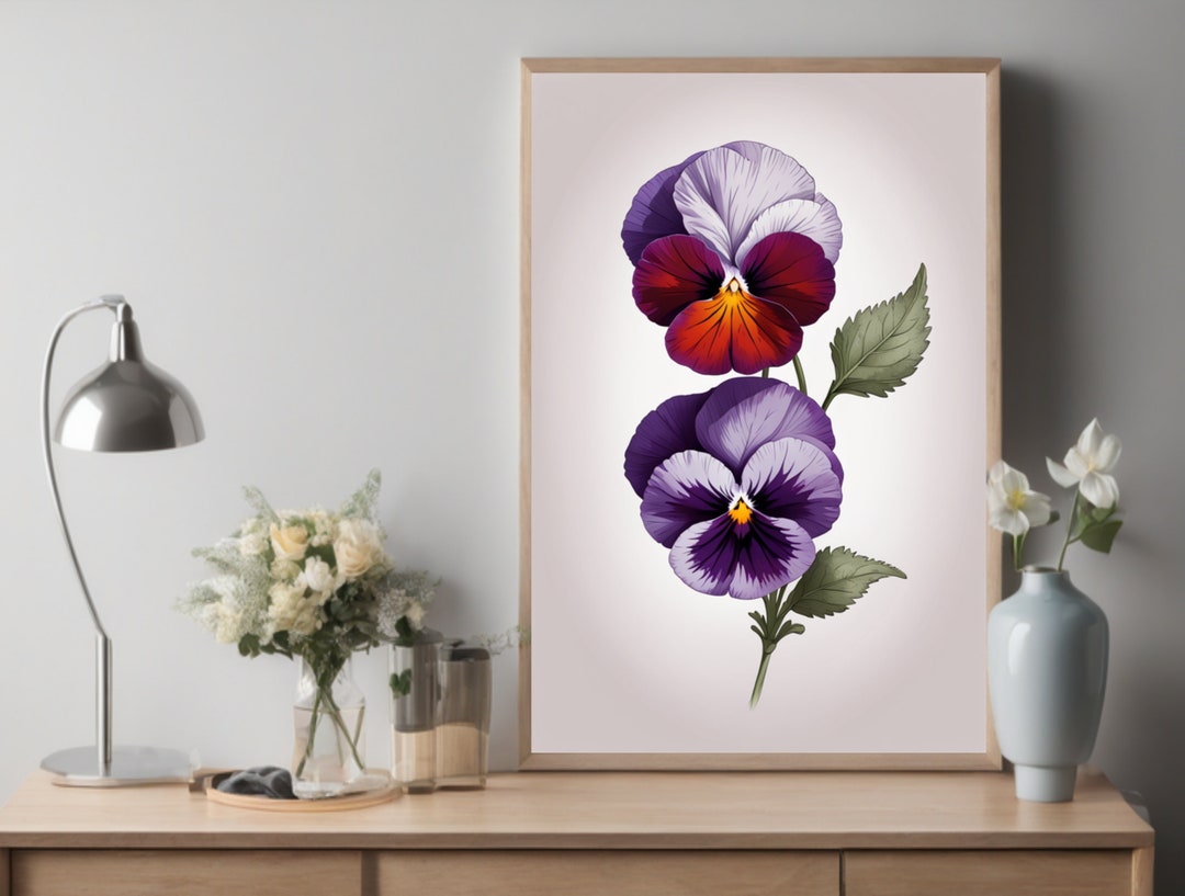 Printable Art Violet,printable Wall Art,pansy Flower,instant Download ...