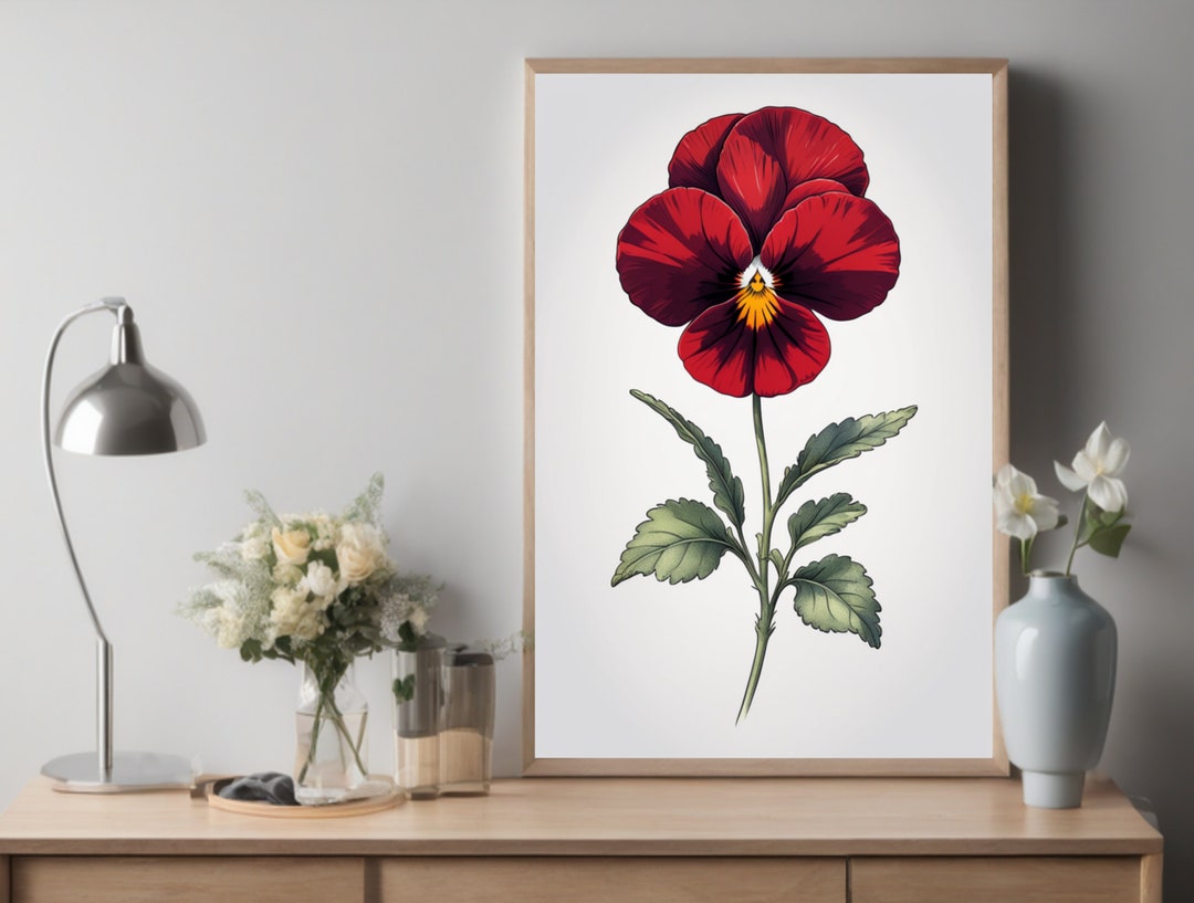 Printable Art Violet,printable Wall Art,pansy Flower,instant Download ...
