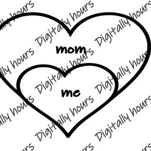Heart Outline PNG Mom Heart Outline DIGITAL DOWNLOAD Black Heart White ...