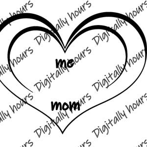 Heart Outline PNG Mom Heart Outline DIGITAL DOWNLOAD Black Heart White ...