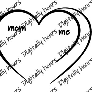 Heart Outline PNG Mom Heart Outline DIGITAL DOWNLOAD Black Heart White ...